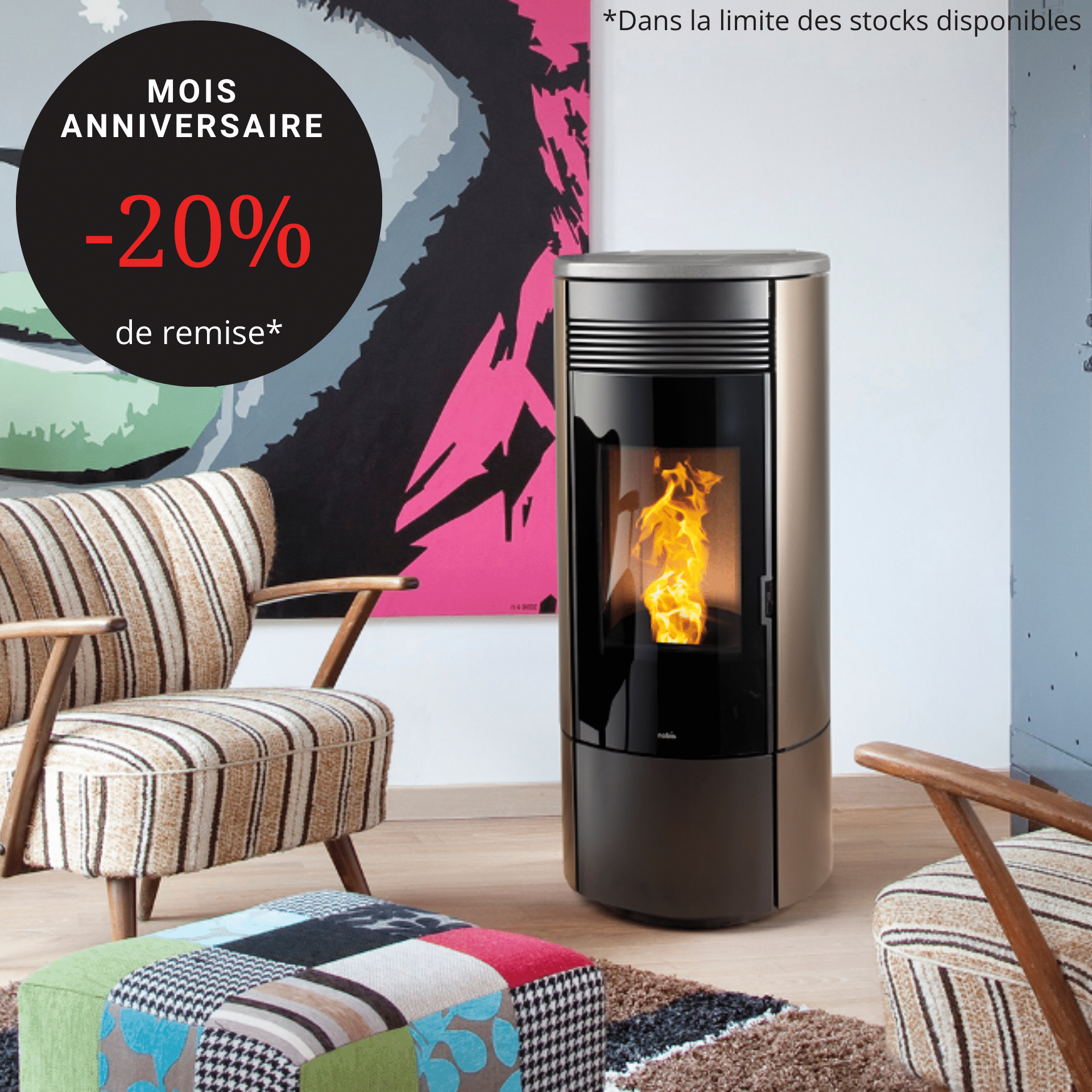 Le poêle A11 V/C ROUND TOP COAX - Armor Multiflammes